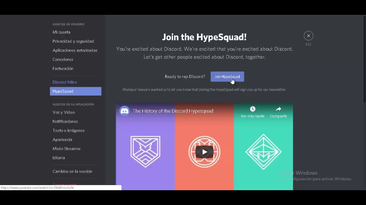 Tutorial | Como unirse a una casa del HypeSquad de Discord - YouTube
