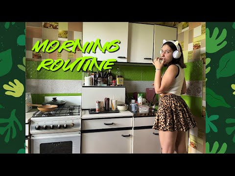Morning routine: asmr cleaning, washing dishes, full video, new leopard skirt 🐆