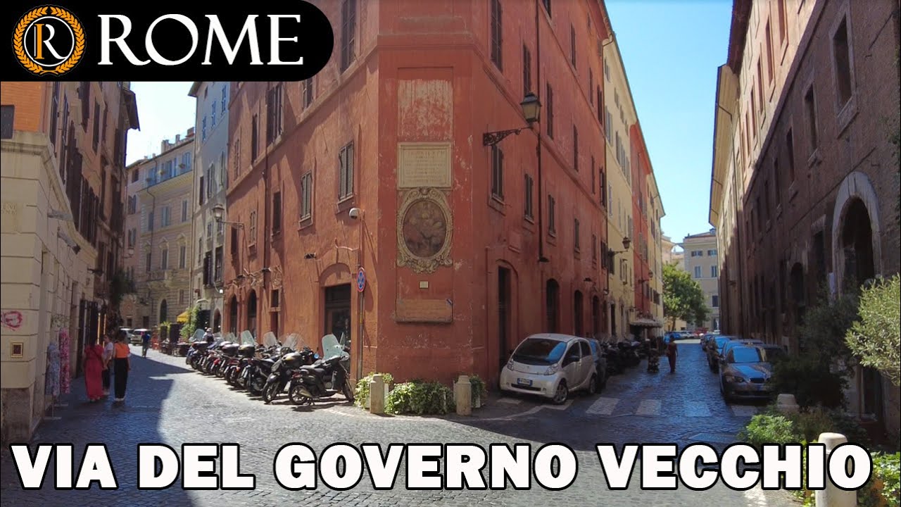 Rome guided tour Via del Governo vecchio [4K Ultra HD] - YouTube