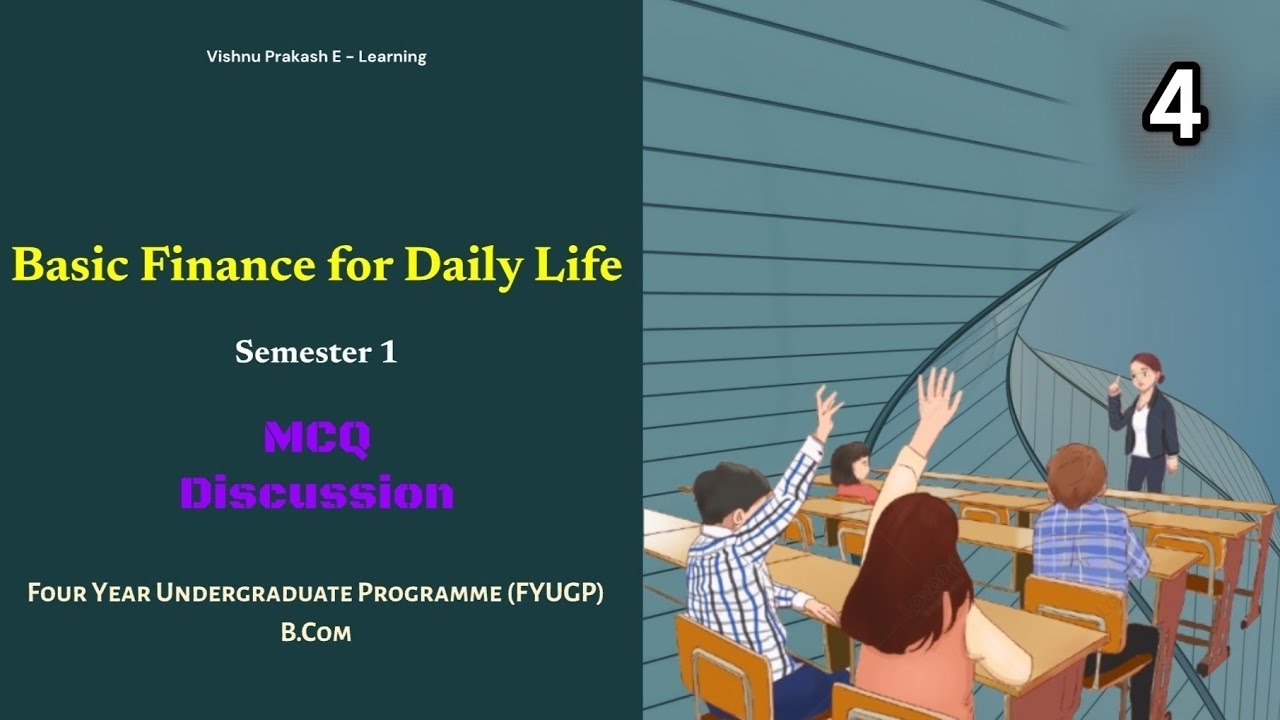 MCQ Discussion 26 | Financial Knowledge | FYUGP | Basic Finance for ...