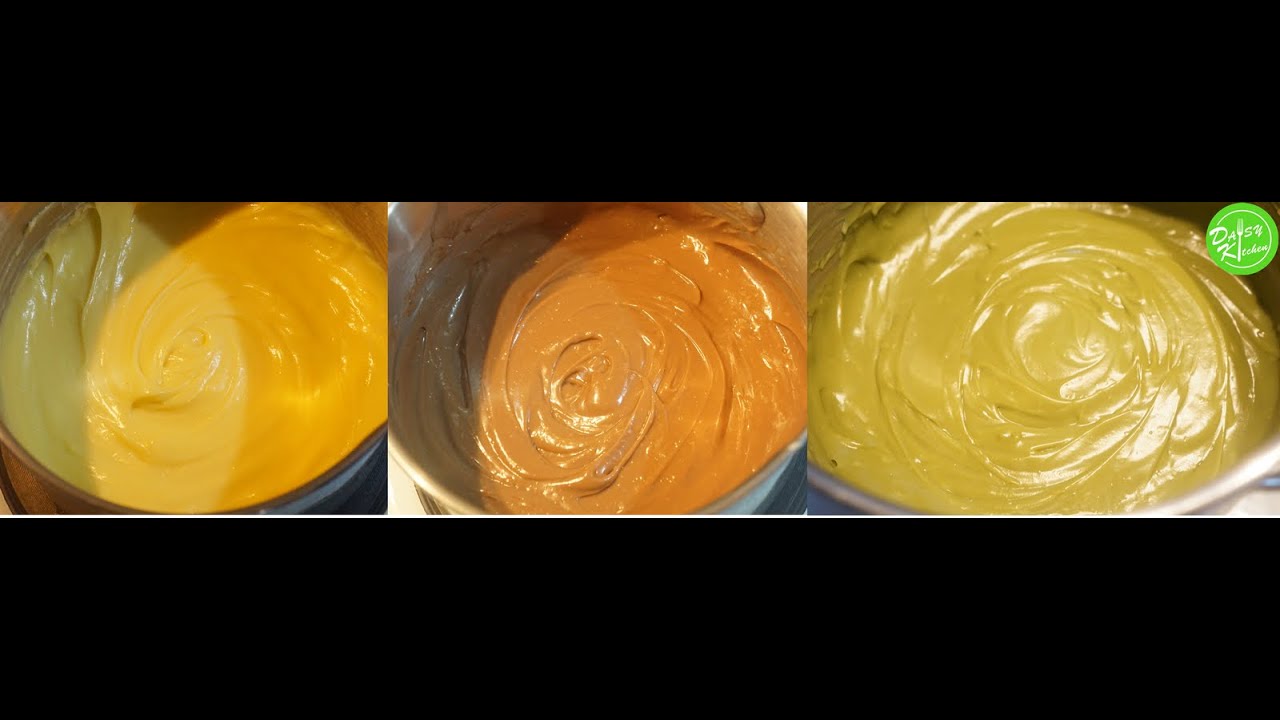 Nhân Kem Trứng 3 vị : vani, sôcôla, trà xanh - 3 flavour Custard ...