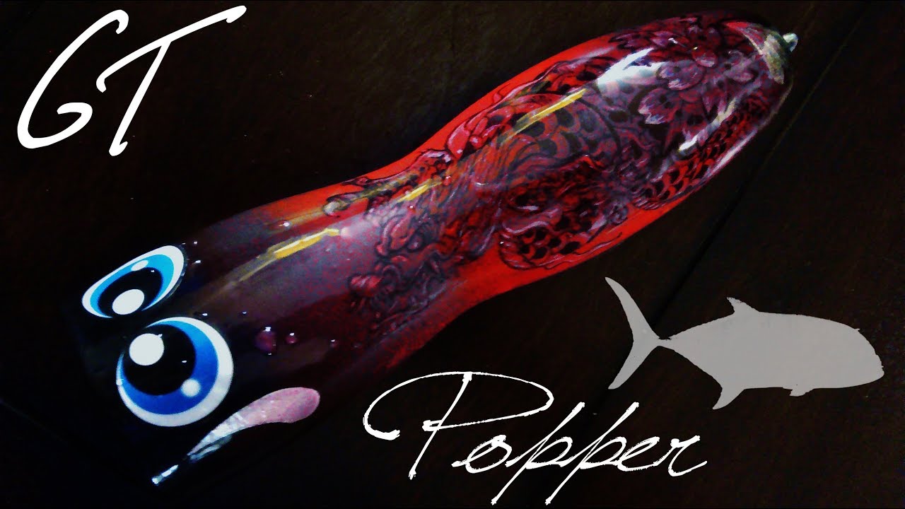 Custom Hand Painted GT Popper - Hedonist Krakatoa SR - YouTube