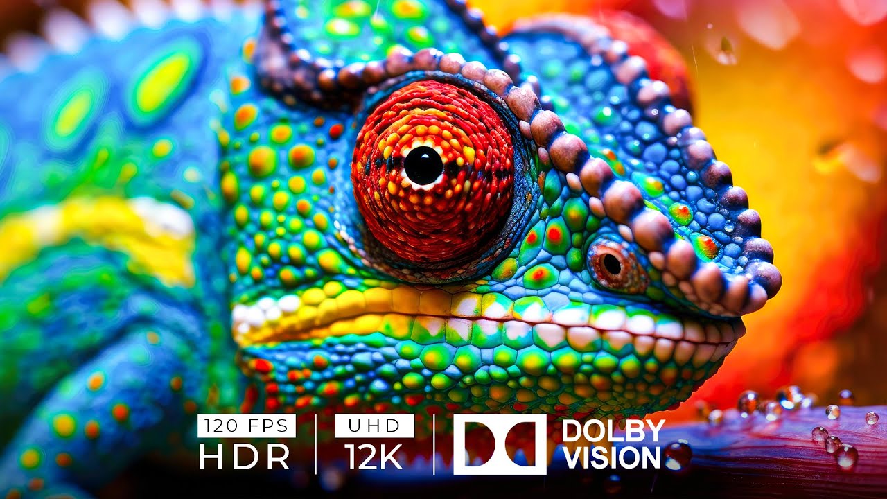 SUPER COLORFUL ANIMALS - 12K HDR 120fps Dolby Vision with Animal Sounds ...