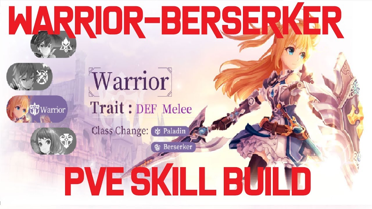 Warrior - Berserker PvE Skill Build 【 Laplace M / Tales of Wind 】 - YouTube