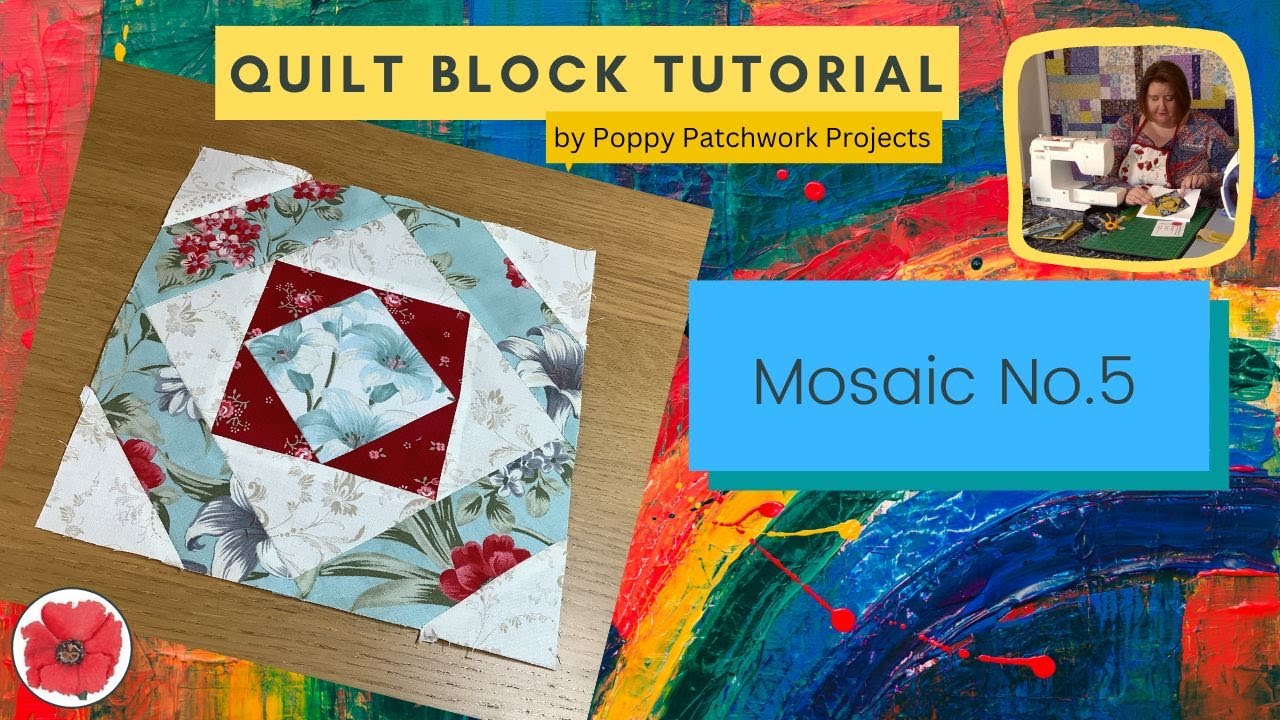 How to make the Mosaic No. 5 Quilt Block Free Quilting Tutorial - YouTube