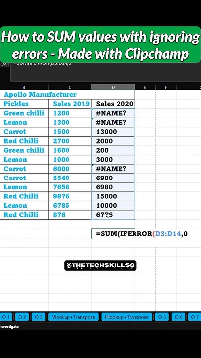 How to SUM values with ignore error #shortsfeed #shortsviral #youtube #trendingshorts #ytshorts ...