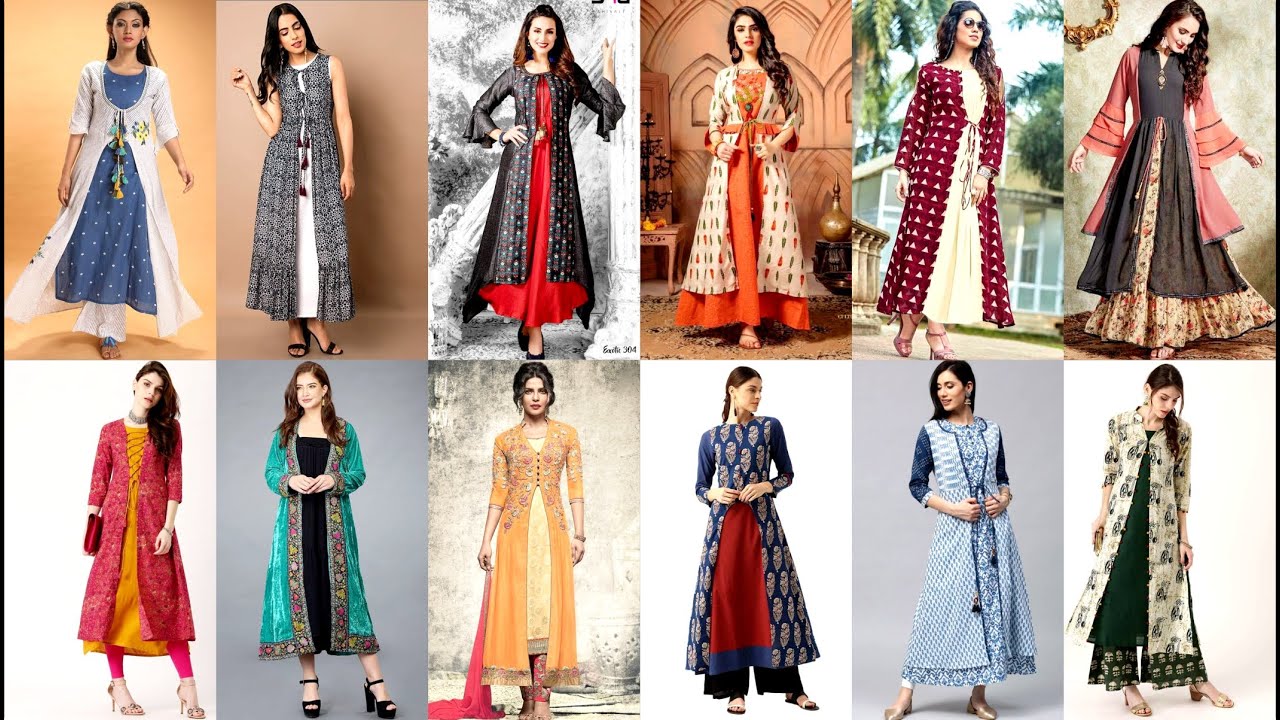 Kurti design | Stylish layered kurti designs || Double layer - YouTube