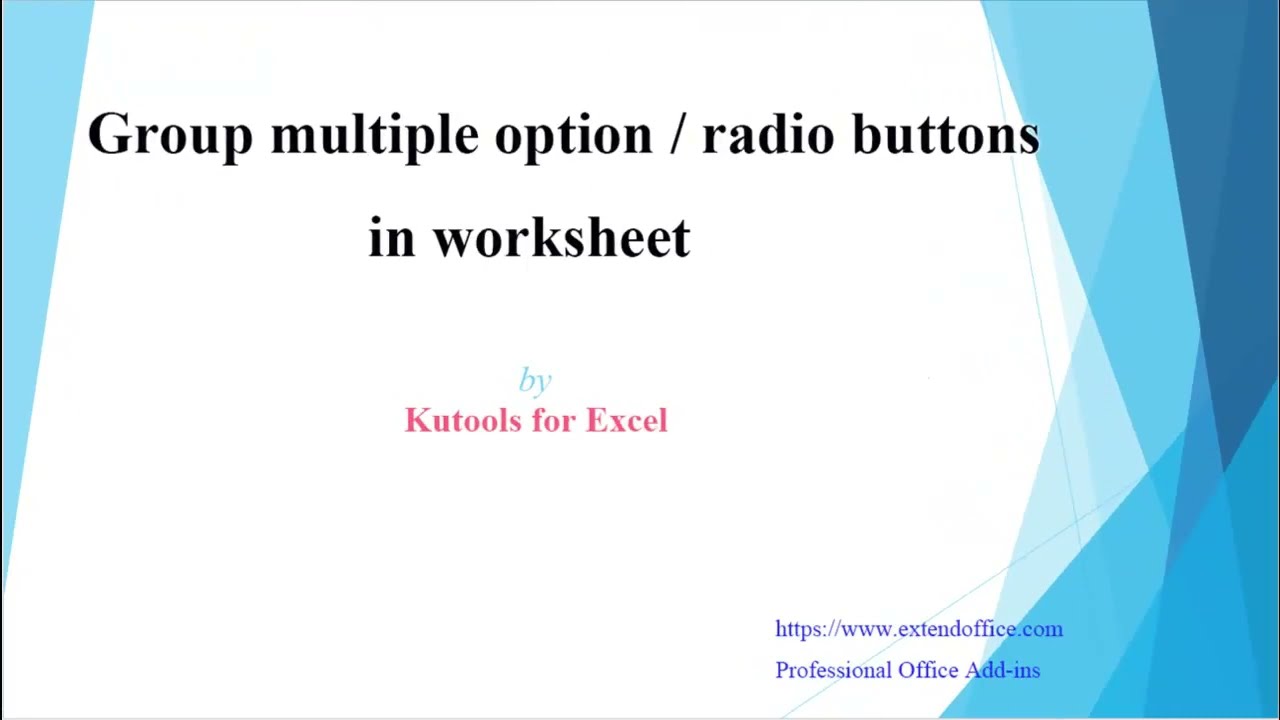 Group Multiple Option Radio Buttons In Excel YouTube Group Multiple Option Radio Buttons In Excel YouTube