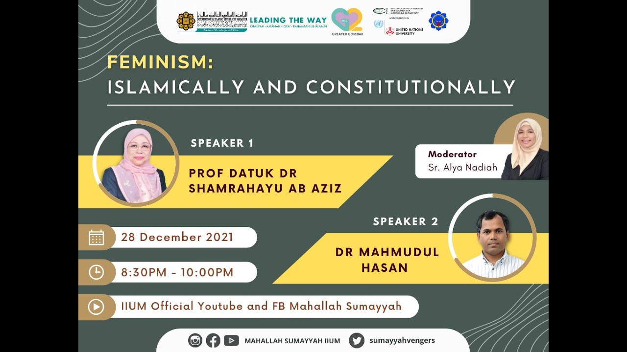 SUMAYYAH WEBINAR ON FEMINISM: ISLAMICALLY AND CONSTITUTIONALLY - YouTube
