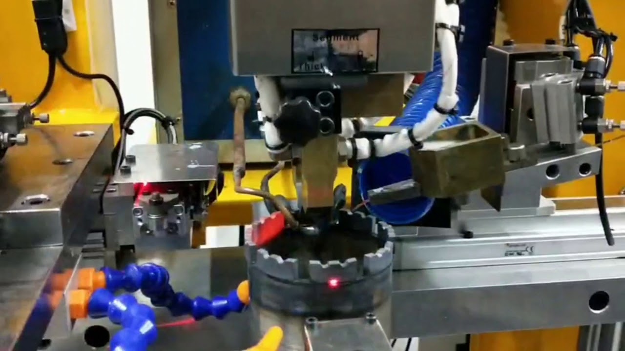 Core drill automatic brazing machine - YouTube
