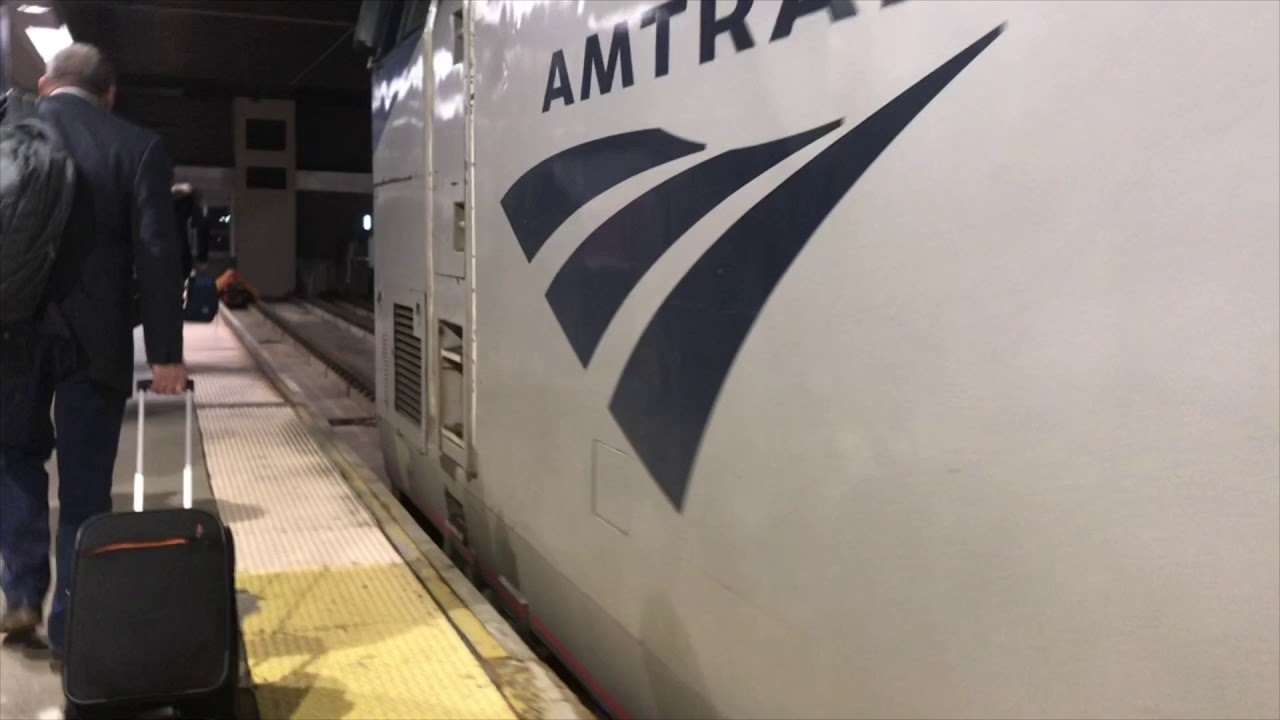 Amtrak Downeaster Trains Arriving and Departing North Station. - YouTube