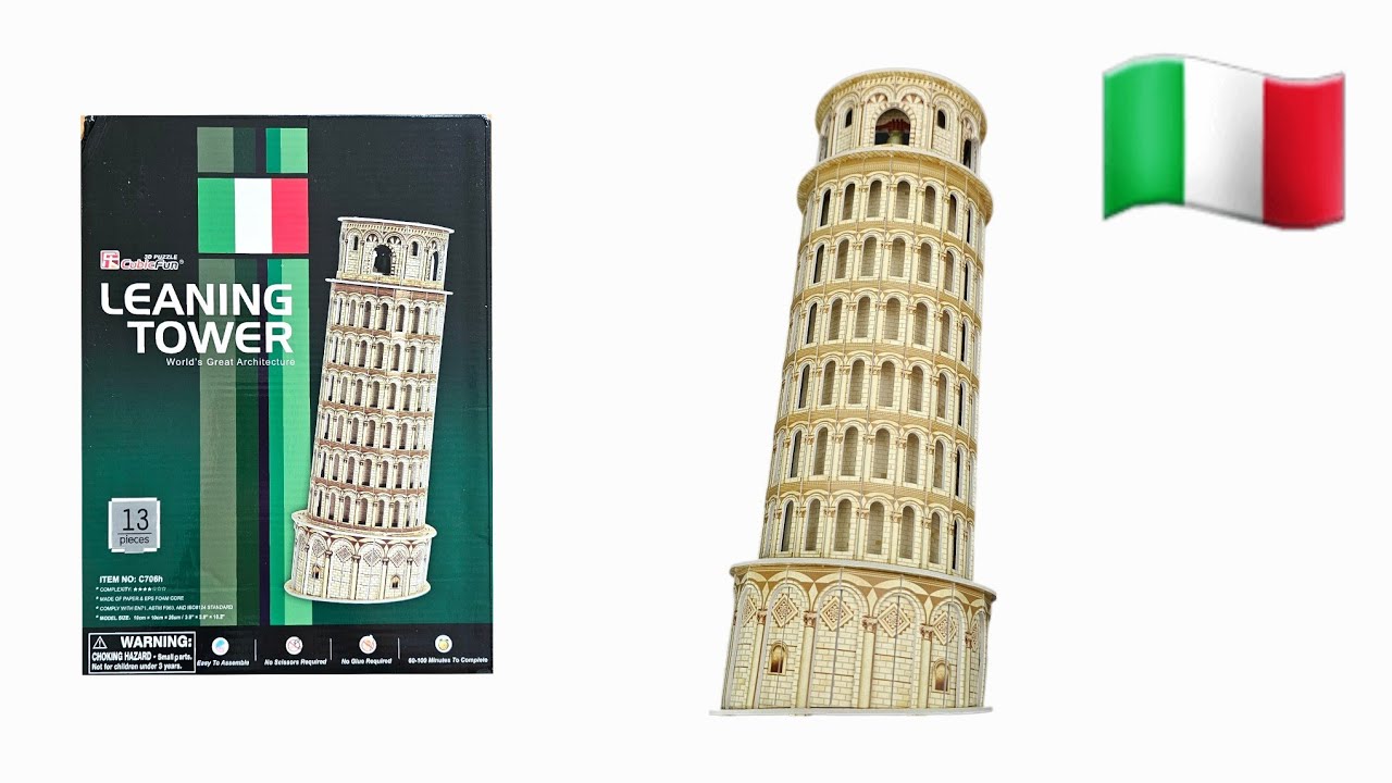 The Leaning Tower of Pisa 3D Puzzle by Cubic Fun® - Step by Step - YouTube