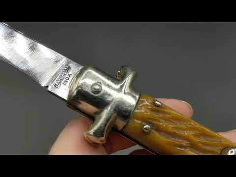 Antique French Bargeon Bone Handle Switchblade Knife - YouTube