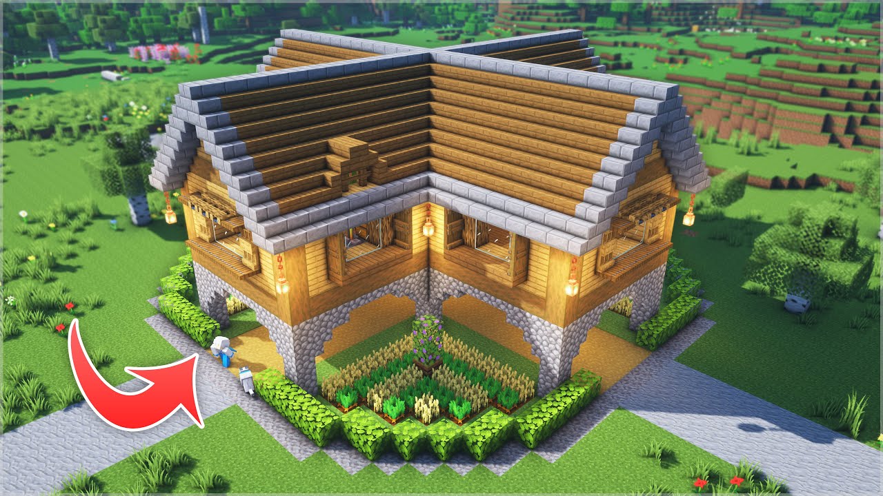 ⛏️ Minecraft :: How to build a Perfectly Symmetrical Survival House 🏠 ...