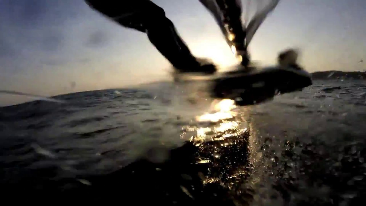 Windfoil Exercise Sunset Flight on new RSX Board & Foil - YouTube
