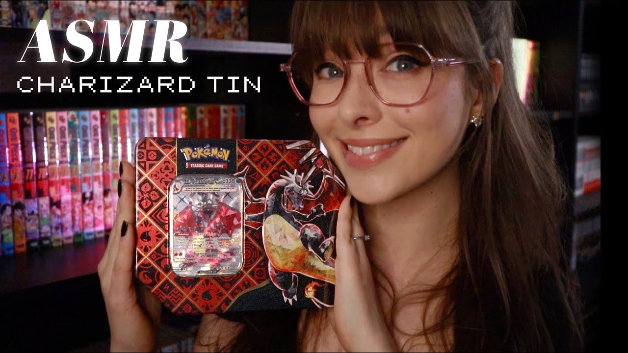 ASMR 🔥 Shiny Charizard Tin Giveaway! 🔥 Relaxing Whispered Pokemon TCG ...