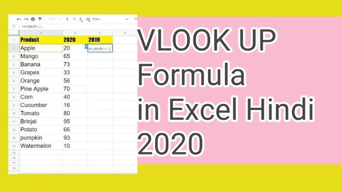 Vlookup Formula In Excel In Hindi Vlook Up Tutorial For Beginners