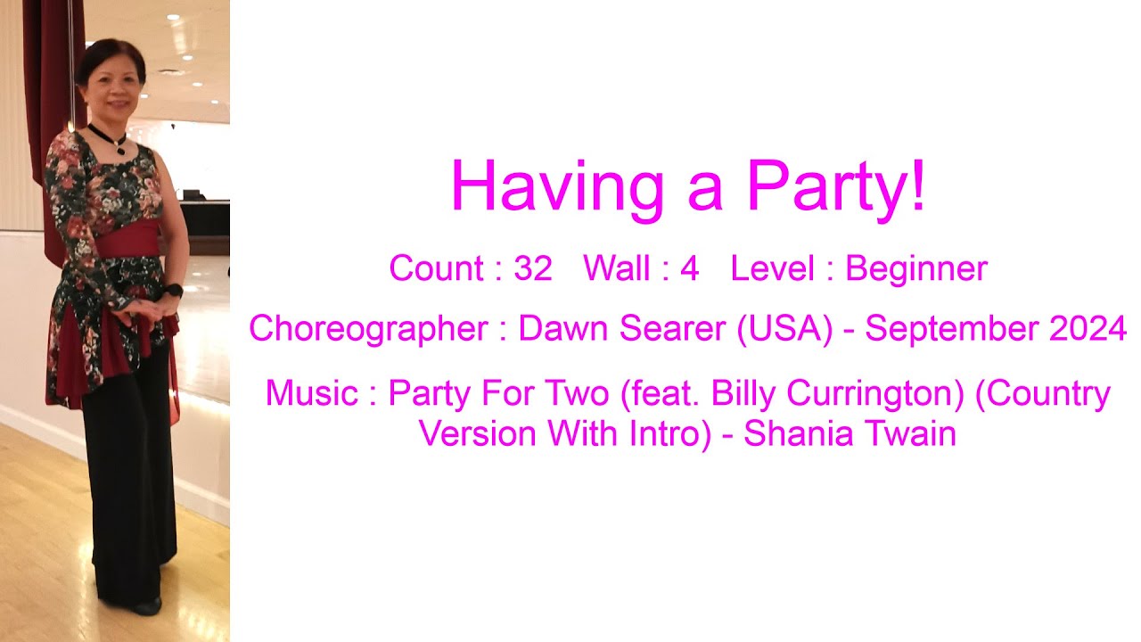 Having A Party! Line Dance Teach & Demo - YouTube