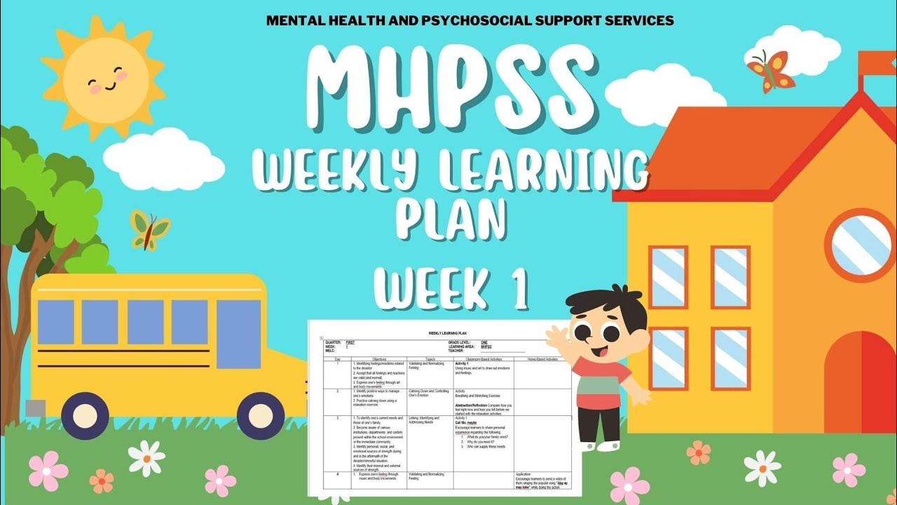 MHPSS WEEKLY LEARNING PLAN WEEK 1 SY 2022-2023 - YouTube