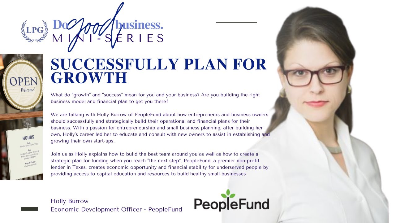 Successfully Plan for Growth with Holly Burrow, PeopleFund - YouTube
