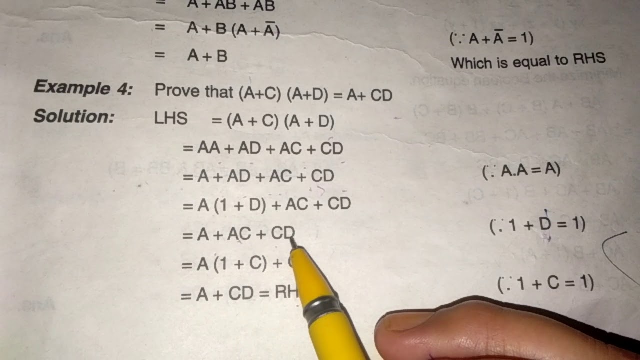 Digital Electronics Boolean Algebra Prove That Question By Mamta Mam Digital Electronics Boolean Algebra Prove That Question By Mamta Mam