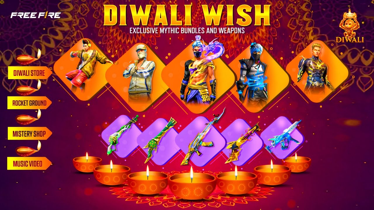 Diwali Event Free Rewards 2024🔥🥳| Diwali Wish Event Confirm | Free Fire ...