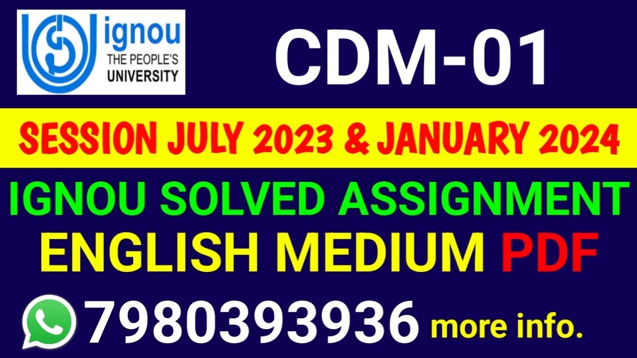 CDM 1 Solved Assignment 2023-24 English, CDM 1 Solved Assignment 23-24 ...