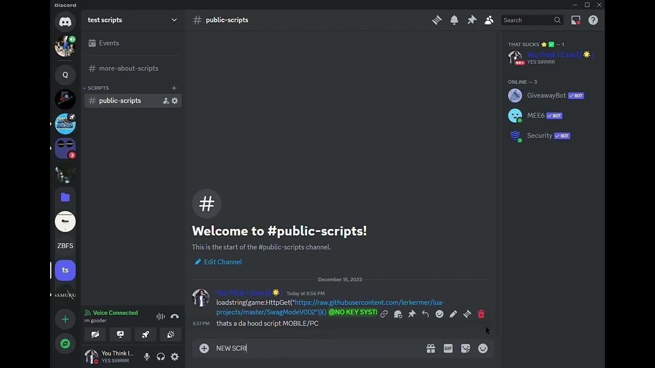 PUBLIC SCRIPT DISCORD SERVER (LINK IN COMMENTS!) - YouTube