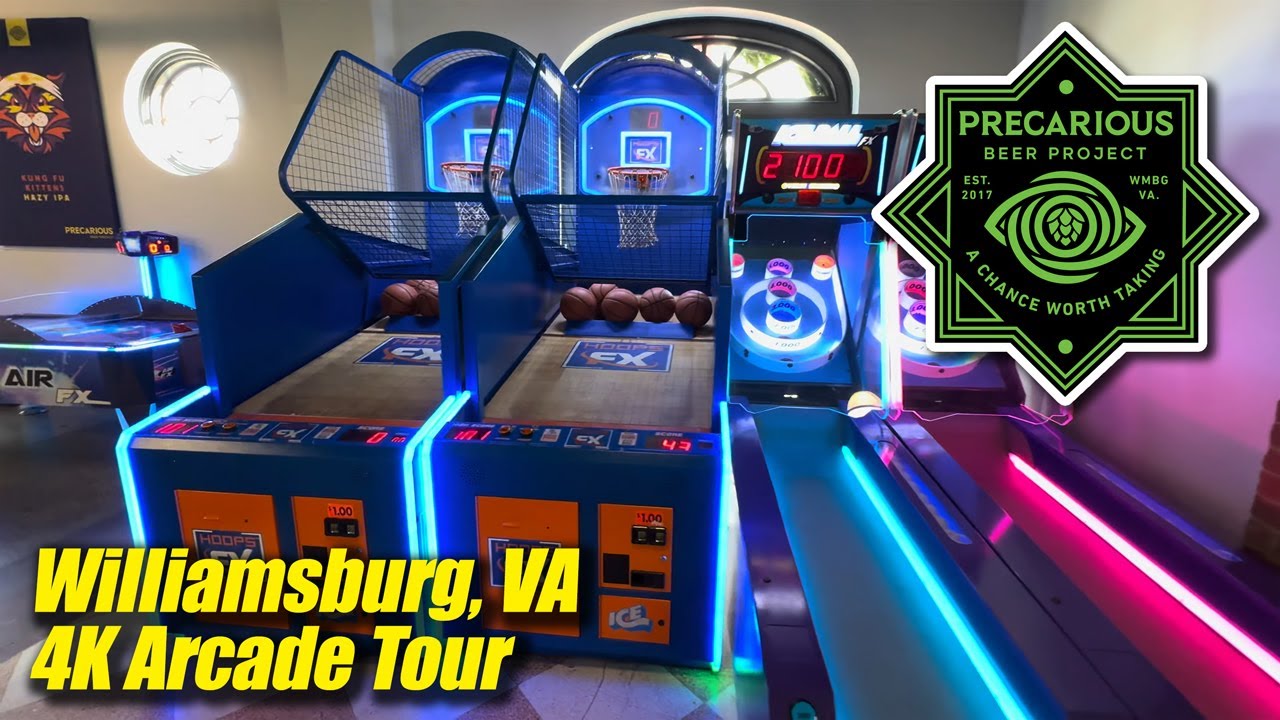 Precarious Beer Project (Williamsburg VA), 4K arcade walkthrough & tour ...