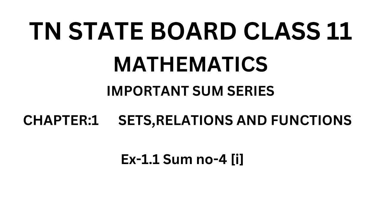 TN State board Class 11 Mathematics Important Sums Chapter-1 Ex 1.1 Sum ...
