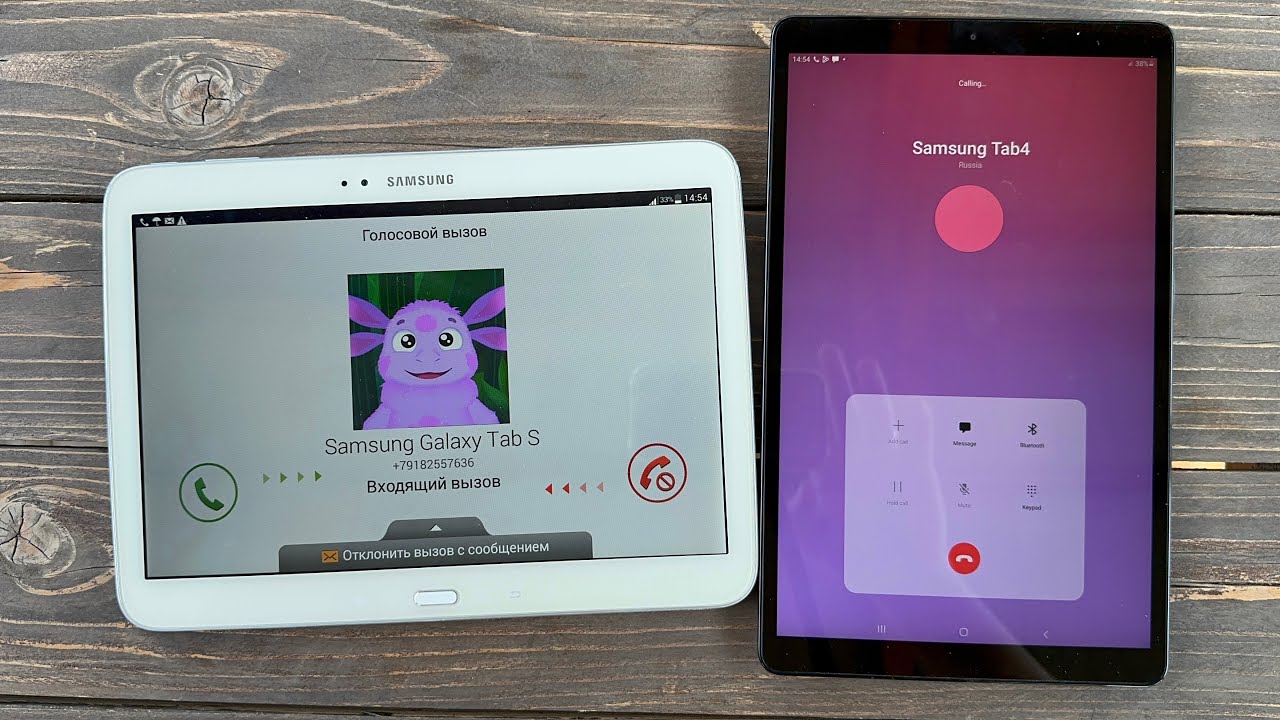 Incoming Calls Two Tablet Samsung Galaxy Tab4 vs Samsung Tab A Outgoing ...