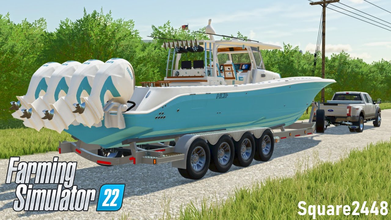 Ford F450 Hauling 50FT Boat! | Hot Shot Trucking | Farming Simulator 22 ...