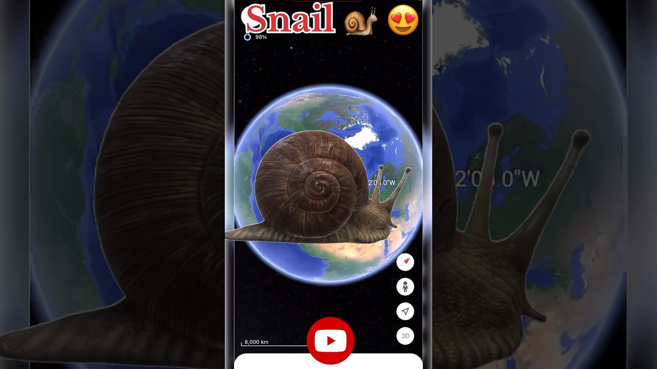 Giant snail 🐌 😍 on google earth 🌍 #shorts #map #youtubeshorts #viral # ...