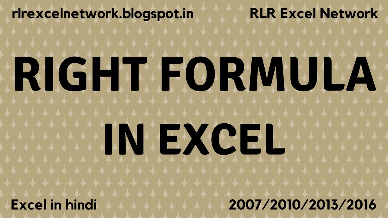 21 How To Use RIGHT Formula In Excel Hindi YouTube 21-how-to-use-right-formula-in-excel-hindi-youtube