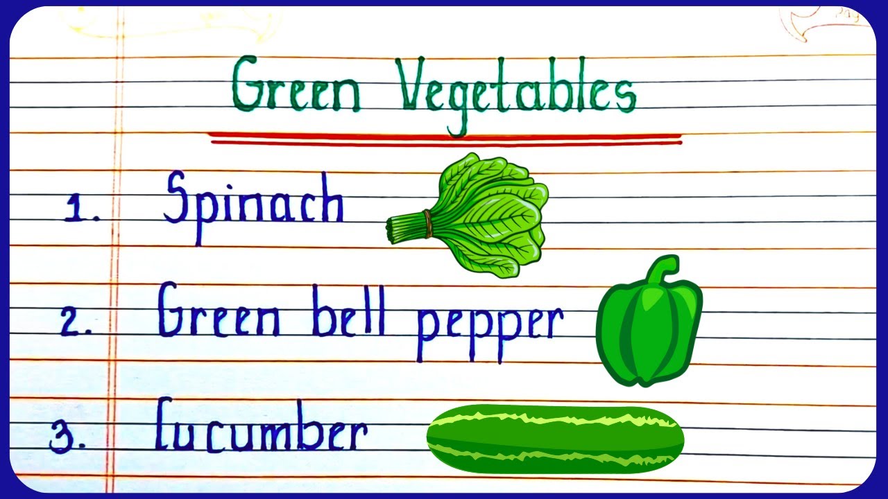 Green vegetables name in English | 20 Green Vegetables Name | Names of ...