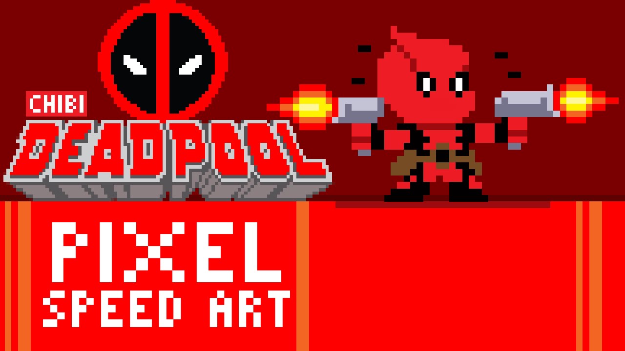 Chibi Deadpool Pixel Speed Art and Animation by PXLFLX - YouTube