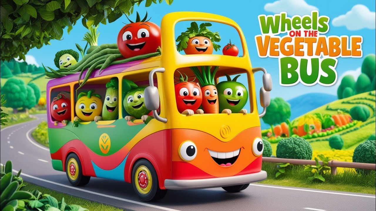 "🌟 Wheels on the Vegetable Bus - Fun Kids Nursery Rhymes & Sing-Along ...