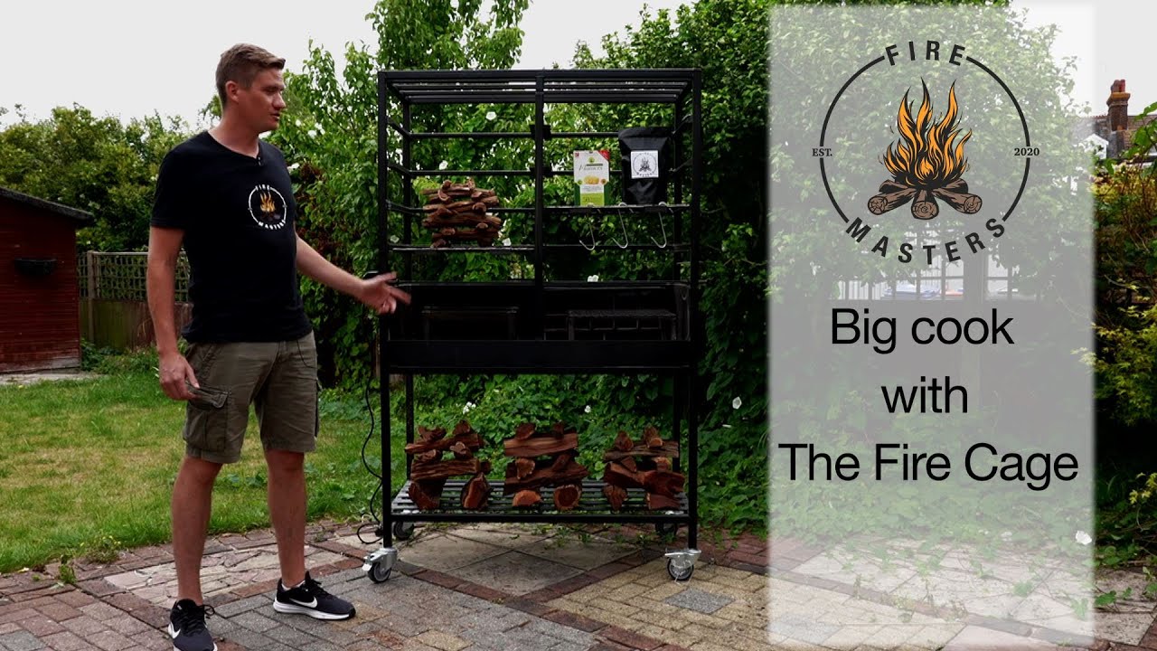 Wood-fired cooking on a Fire Cage (Argentine Asado BBQ) - YouTube