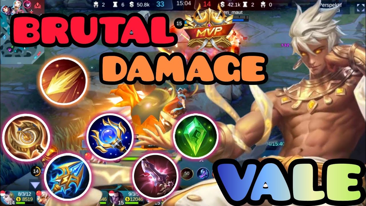 VALE BRUTAL DAMAGE - BUILD VALE TERSAKIT 2023 || MVP RANKED || MOBILE ...