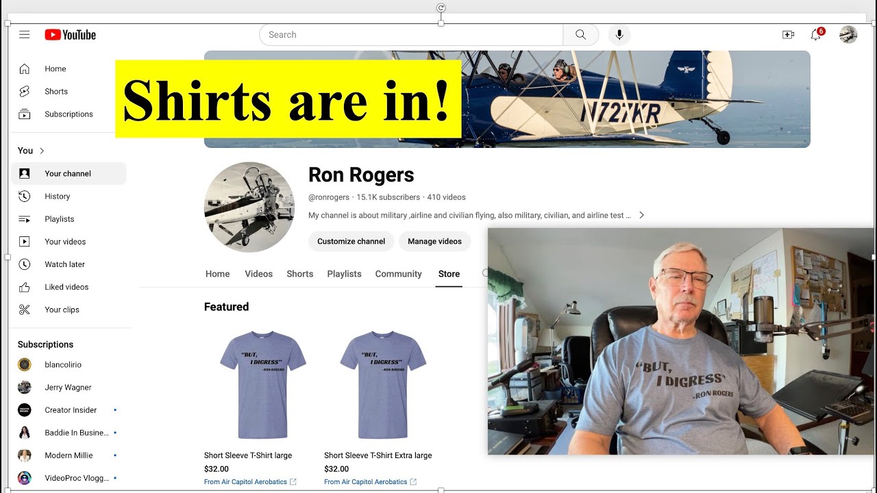 Shirts are in! "But, I digress" - YouTube