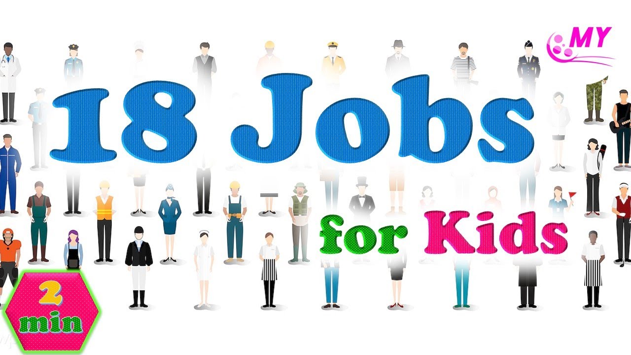 Vocabulary | 18 Jobs - 18 Job Names For Kids | Learning English - YouTube