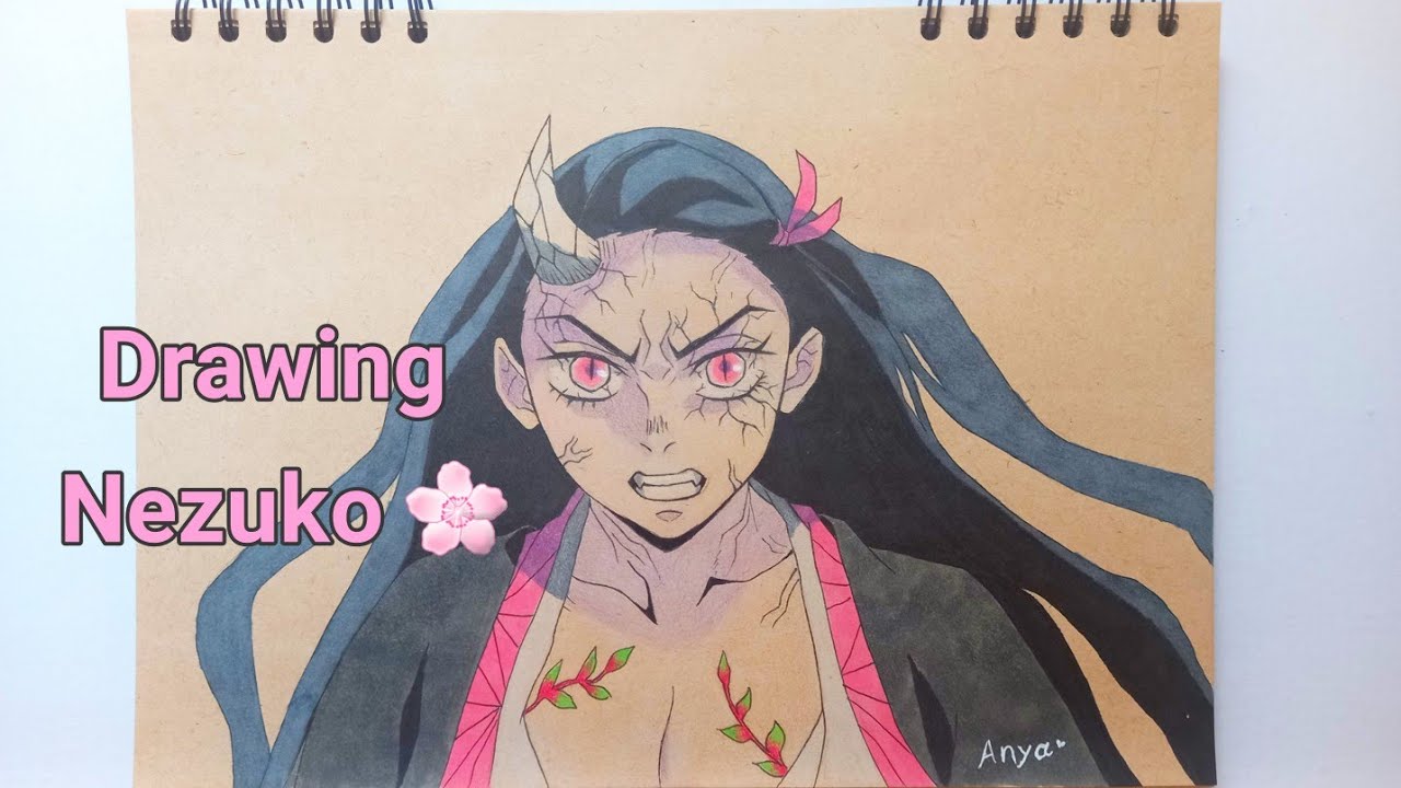 [ how to draw Nezuko] how to draw anime step by step// Nezuko drawing ...