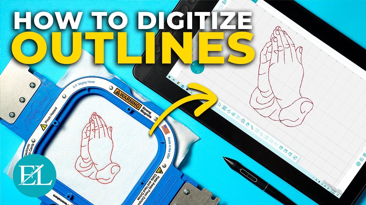 How to Digitize Outlines for Machine Embroidery | Design Doodler - YouTube