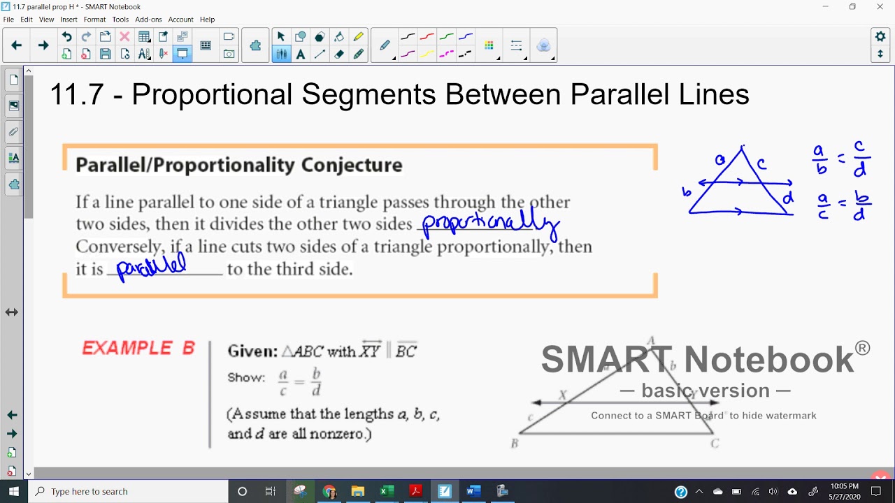 H Geo -11.7 Proportional Segments Between Parallel Lines - YouTube