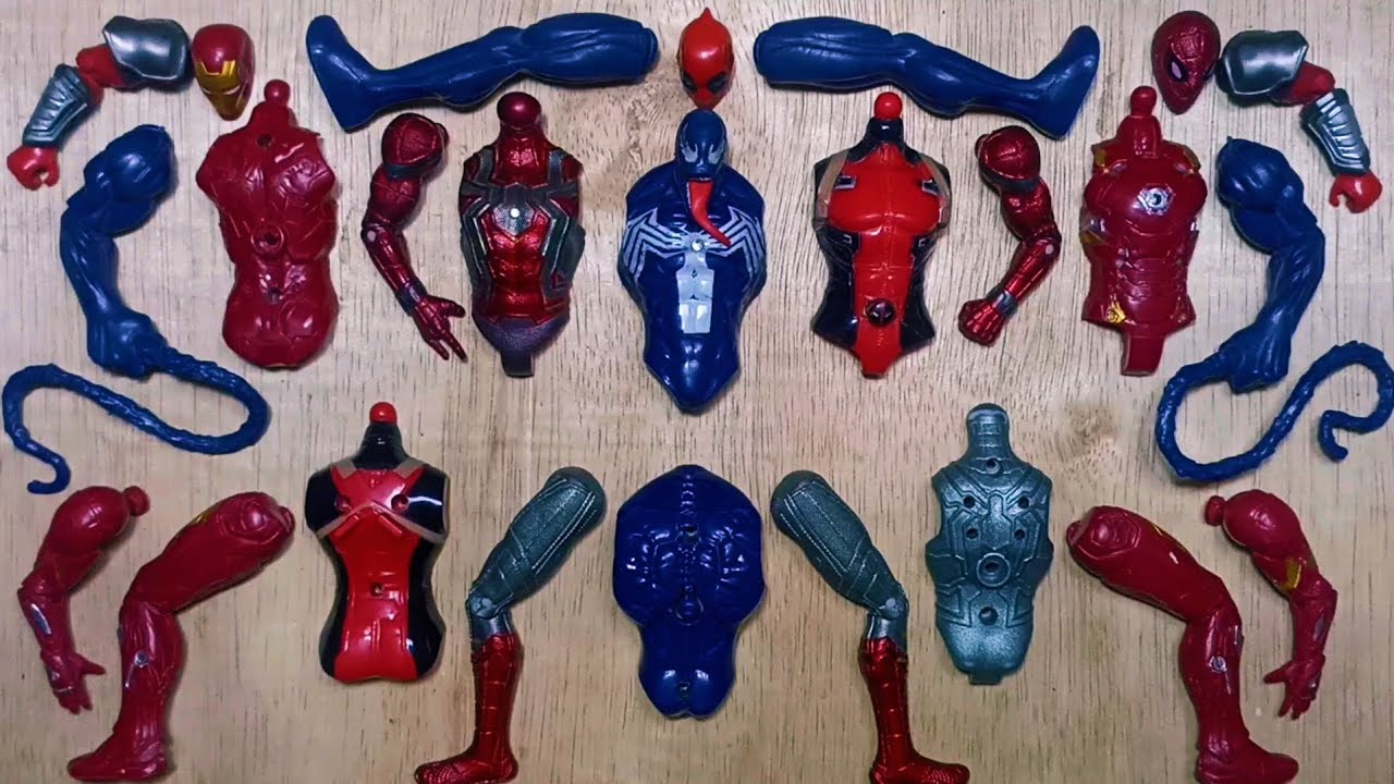 Merakit mainan superhero, venom, Spiderman, Ironman, Deadpool Marvel ...
