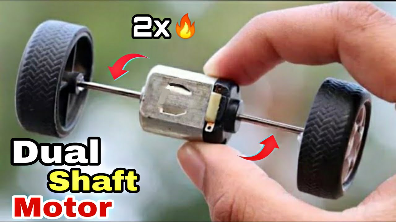 How to make Double Shaft DC motor - Dual shaft Dc Motor With 2x Speed 🔥 ...