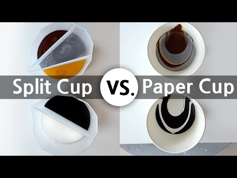 (970) Split Cup vs Paper Cup | Kiss Pour | Just Acrylic Paint and Water ...
