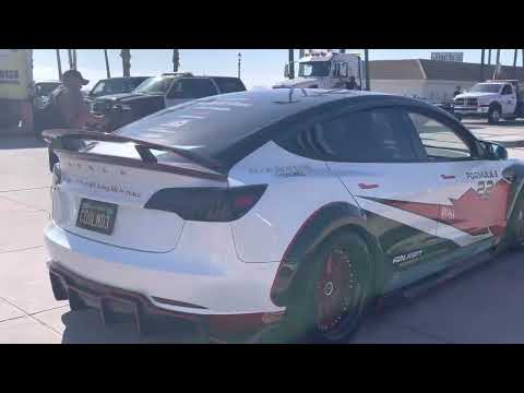 Tesla model 3 with speaker engine sound * Must watch