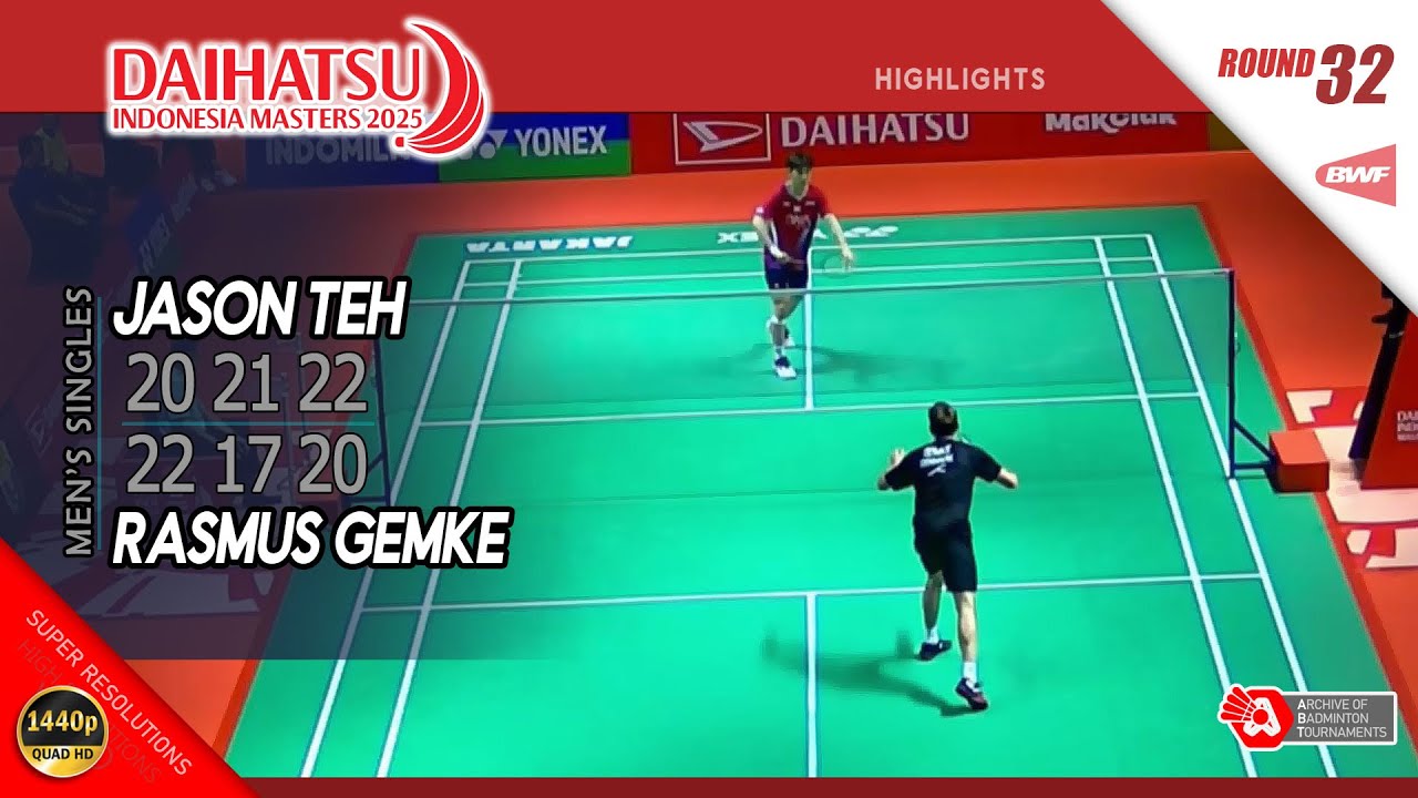 Jia Heng Jason Teh vs Rasmus Gemke | Indonesia Masters 2025 | R32 MS ...