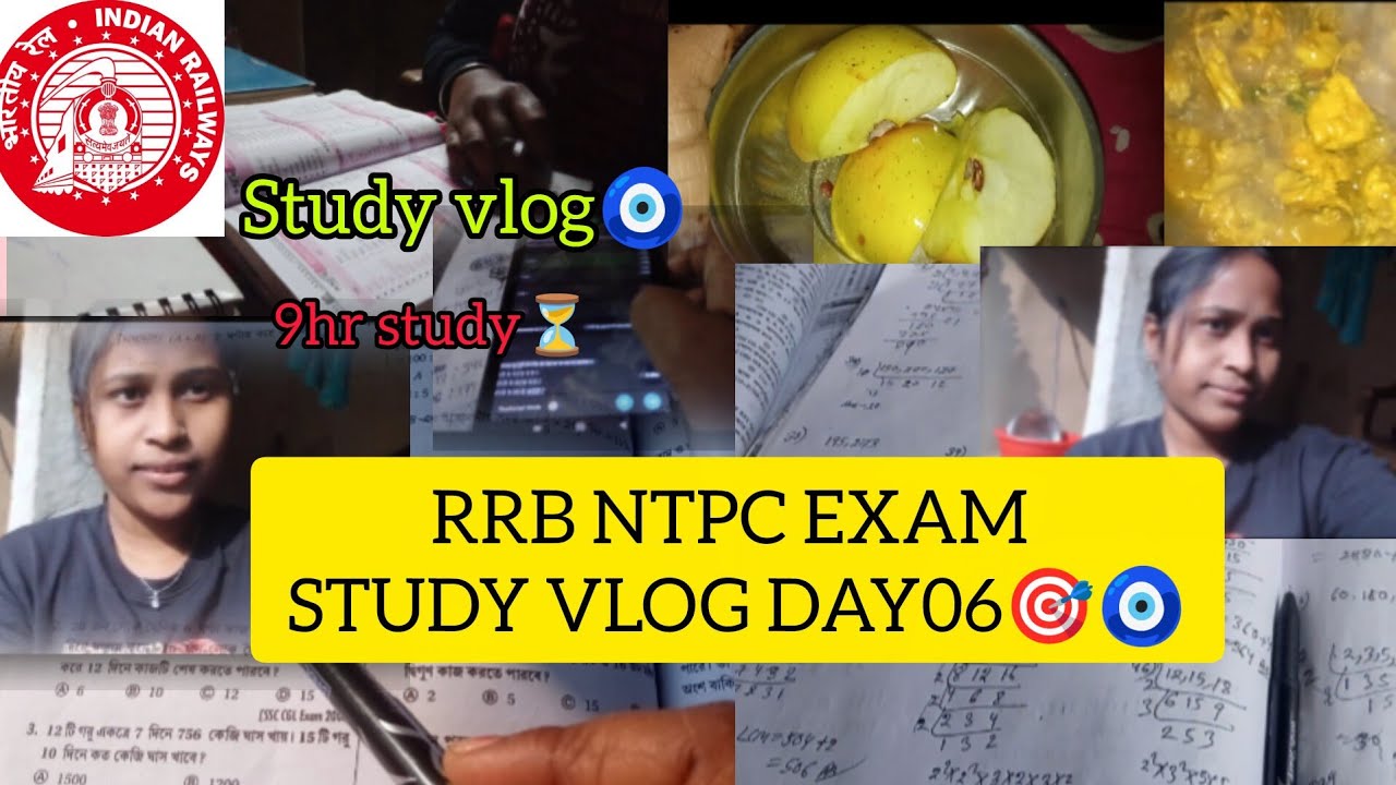 RRB NTPC EXAM 2026 DAY 06 STUDY VLOG 📚🧿|| Self study #ntpc #studyvlog #railwayexam - YouTube